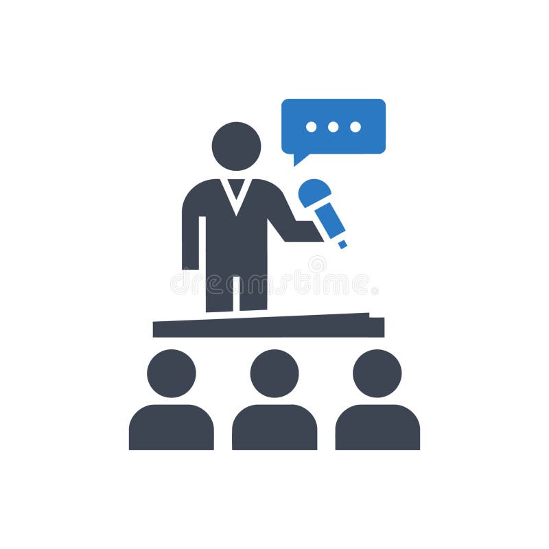 Speaker Presentation Icon stock vector. Illustration of symbol - 361728732