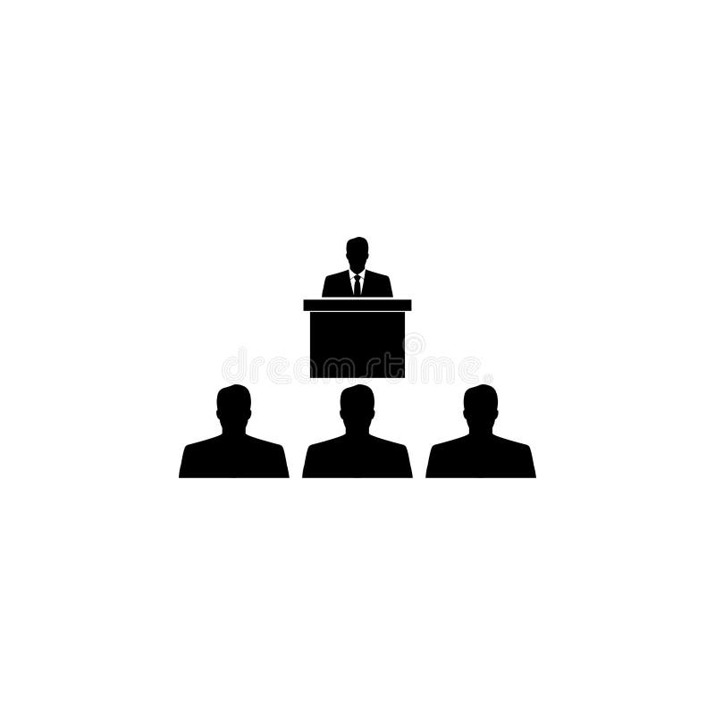 Speaker President with Crowd People Flat Vector Icon Stock Vector ...