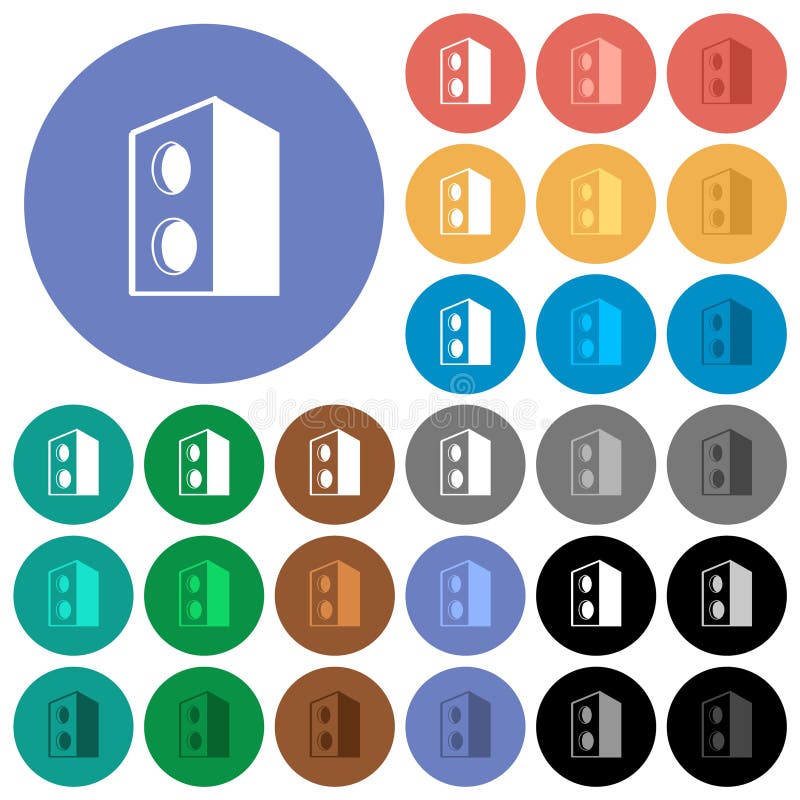 Speaker Round Flat Multi Colored Icons Stock Vector - Illustration of ...