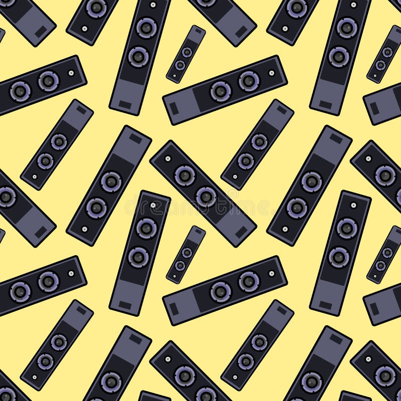 Speaker Seamless Pattern on Yellow Background Vector Illustration Stock ...