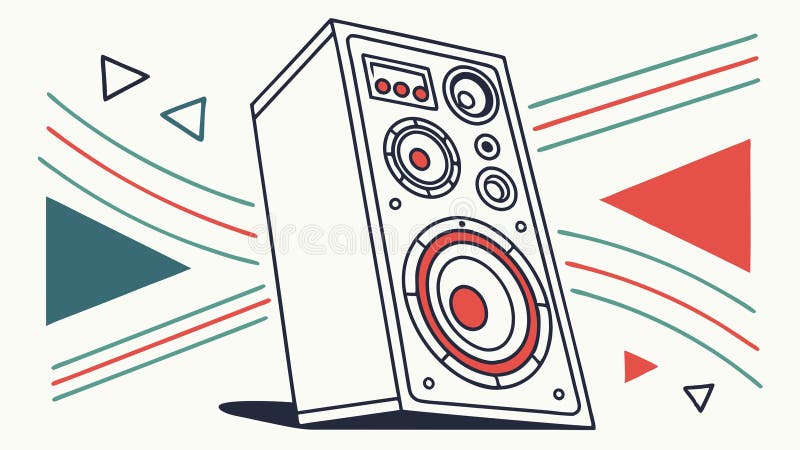 Speaker with Sound Waves Geometric Pattern, Vector Design Generative AI ...