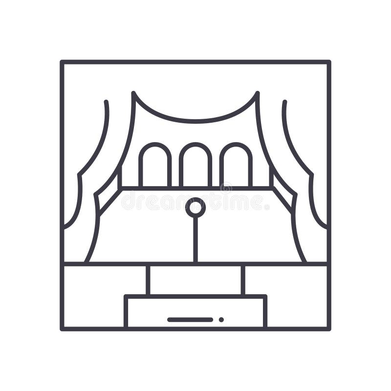 Speaker Stage Icon, Linear Isolated Illustration, Thin Line Vector, Web ...