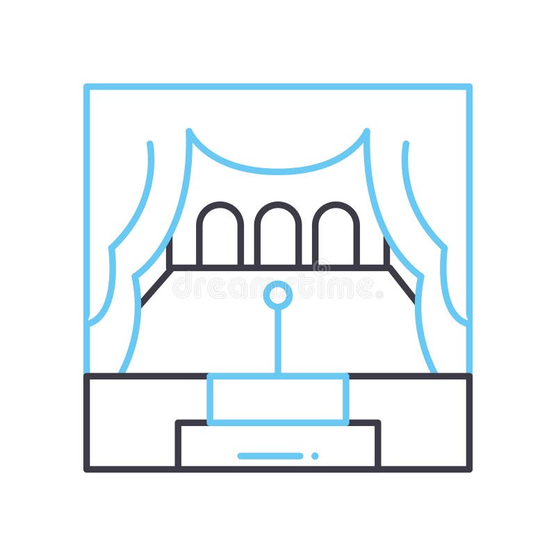 Speaker Stage Line Icon, Outline Symbol, Vector Illustration, Concept ...