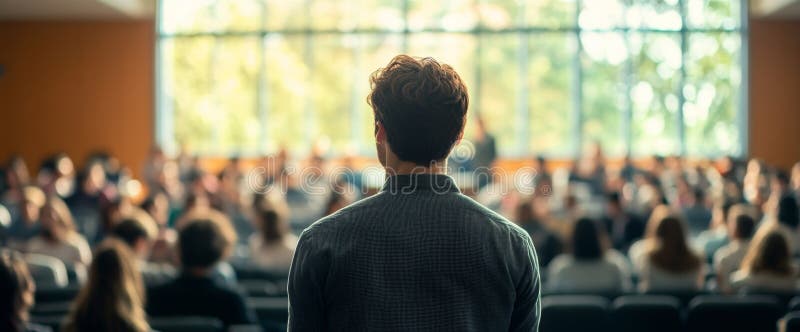 A Speaker Stands at the Forefront, Facing a Captivated Audience in a ...