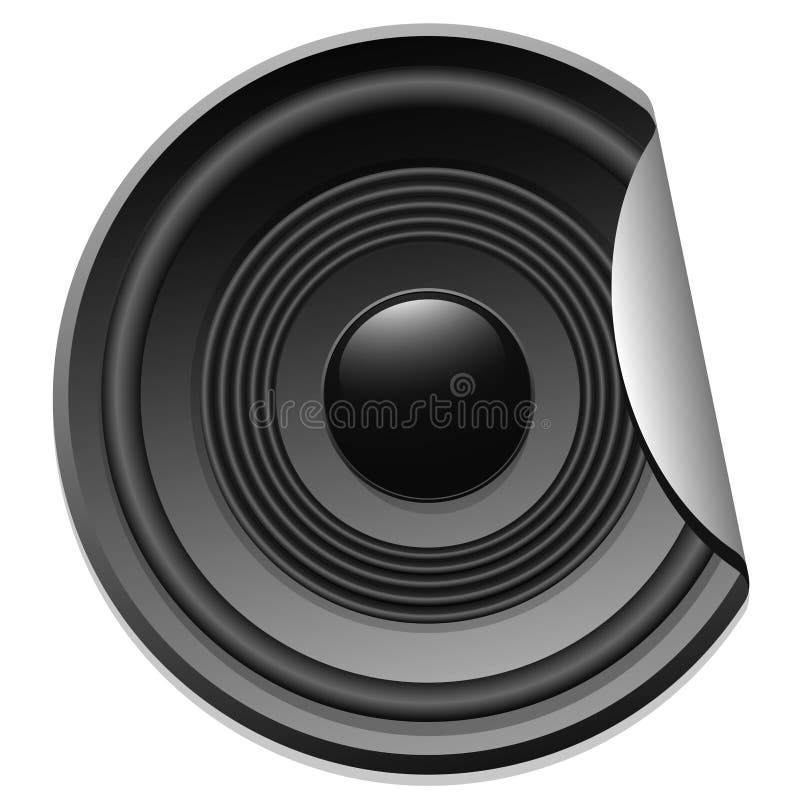 Speaker sticker stock vector. Illustration of paper, graphic - 10610026