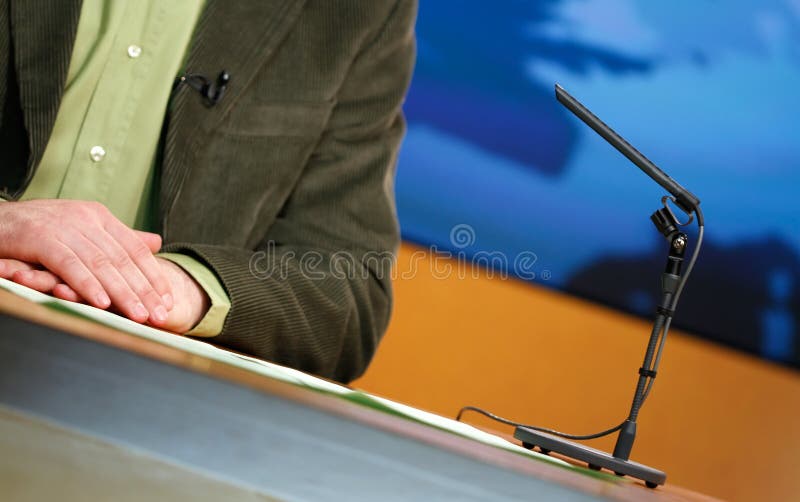 TV reporter in studio stock photo. Image of camera, screen - 2314862