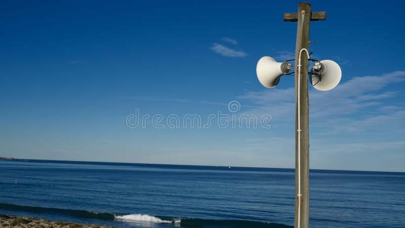Speaker Tower on the Beach for Tsunami Warning. Editorial Image - Image ...