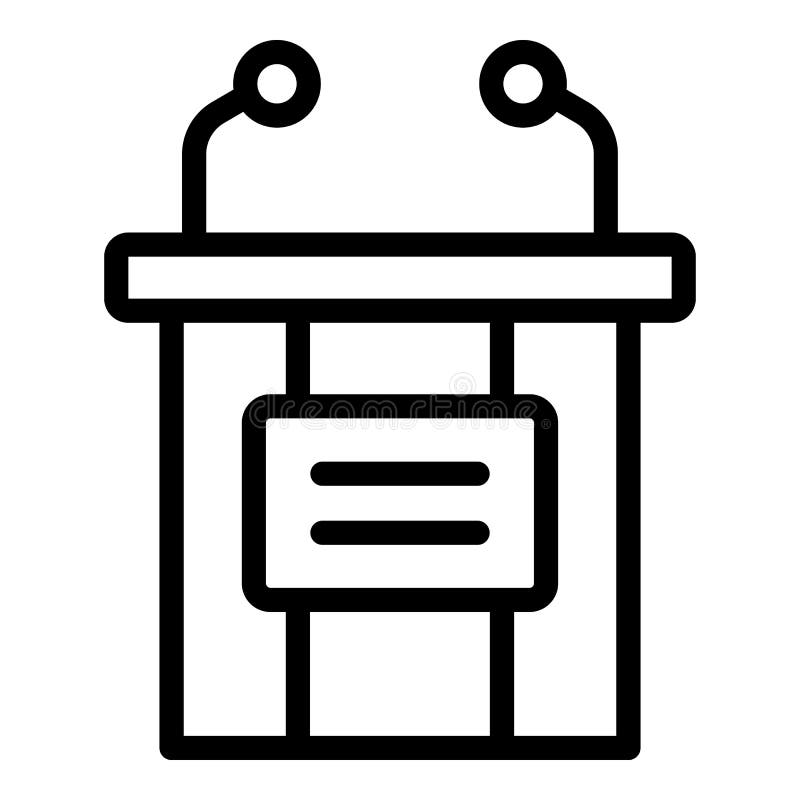Speaker Tribune Icon Outline Vector Podium Speech Stock Vector