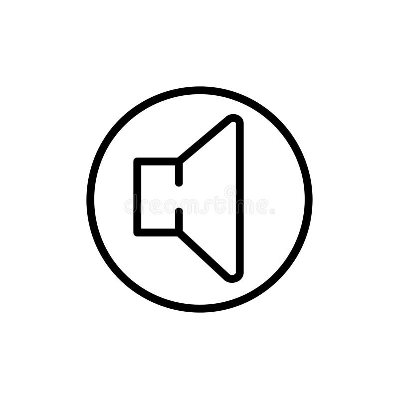 Speaker Vector Icon, Outline Style, Isolated on White Background. Stock ...