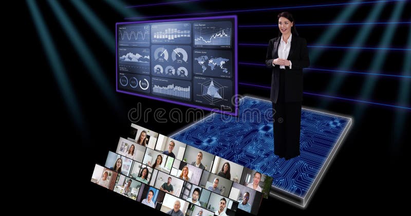 Speaker at Virtual Training Seminar. Training Conference Stock Image ...