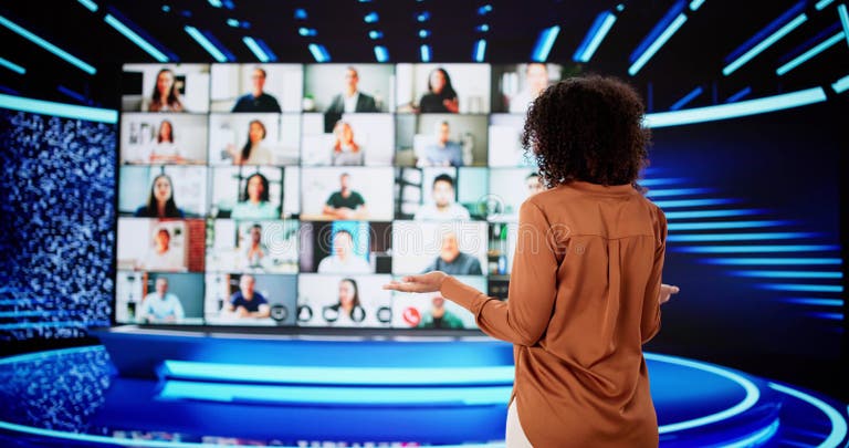 Speaker at Virtual Training Seminar. Training Conference Stock Image ...