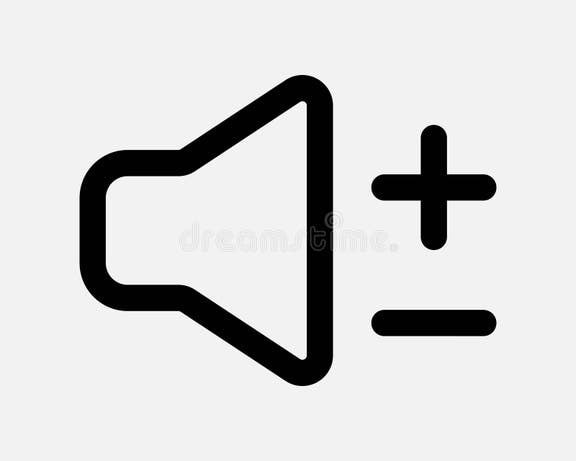 Speaker Volume Adjustment Up Down Radio Sound Adjust Dial Increase Decrease Plus Minus Black ...