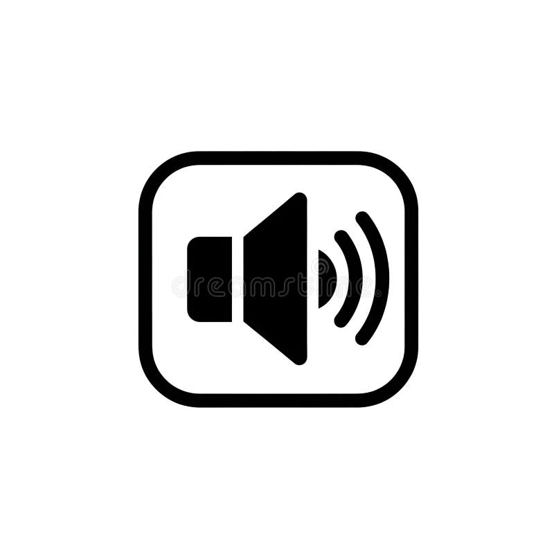 Speaker Volume Icon in Rounded Square Frame Stock Illustration ...