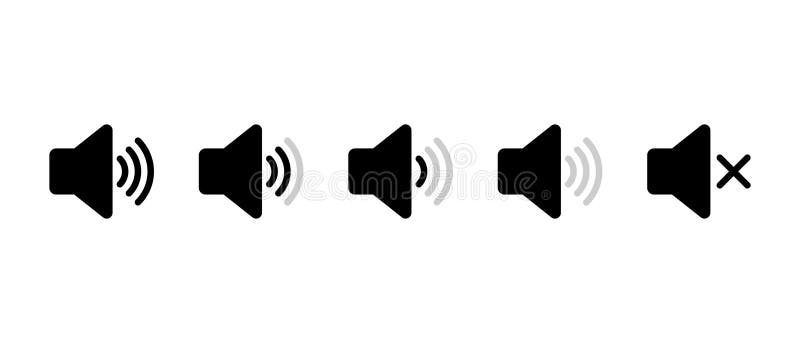 Speaker Volume Level Icon. Audio Speaker Sign Symbol Stock Illustration ...