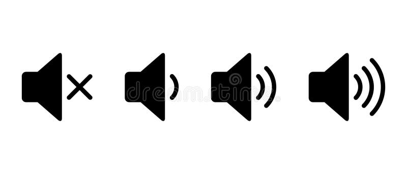 Speaker Volume Level Icon Set in Generic Style. Sound Concept Stock ...