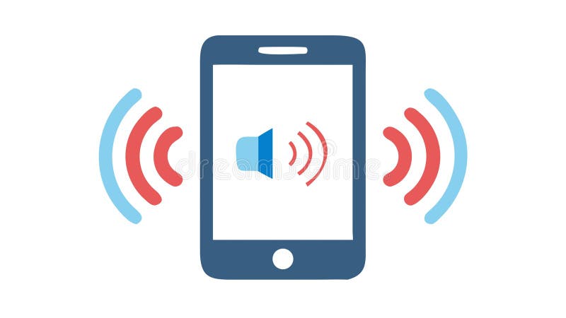Speakerphone Mode Smartphone Icon, HandsFree Communication, Vector ...