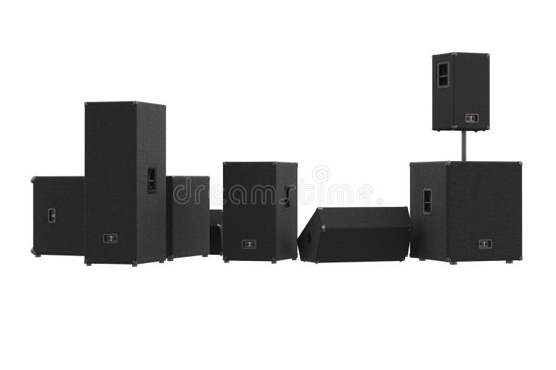 Speakers Audio Loud Equipment, Back View Stock Illustration ...