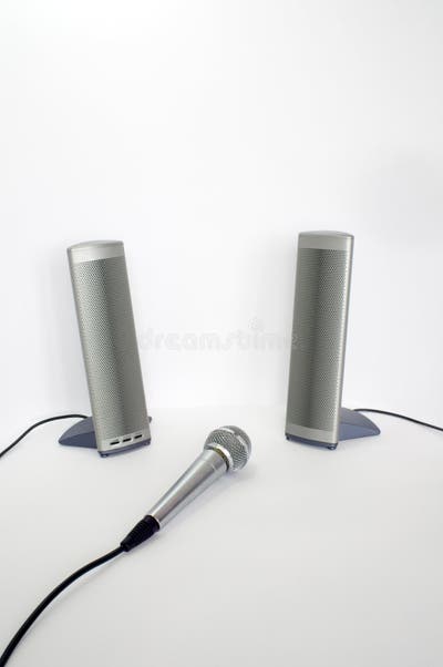 Speakers and microphone stock image. Image of cord, acoustics - 2189133