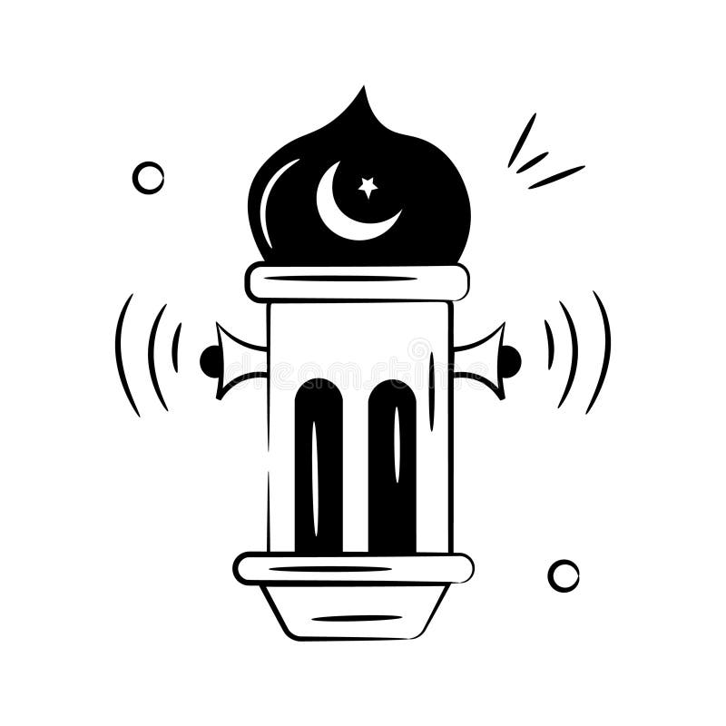 Speakers on Mosque Tower Showing Concept of Adhan Vector in Trendy ... Speakers on Mosque Tower Showing Concept of Adhan Vector in Trendy ...