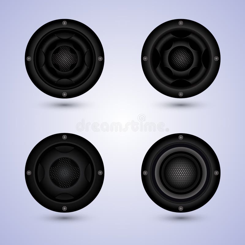 Speakers set on background stock vector. Illustration of entertainment ...