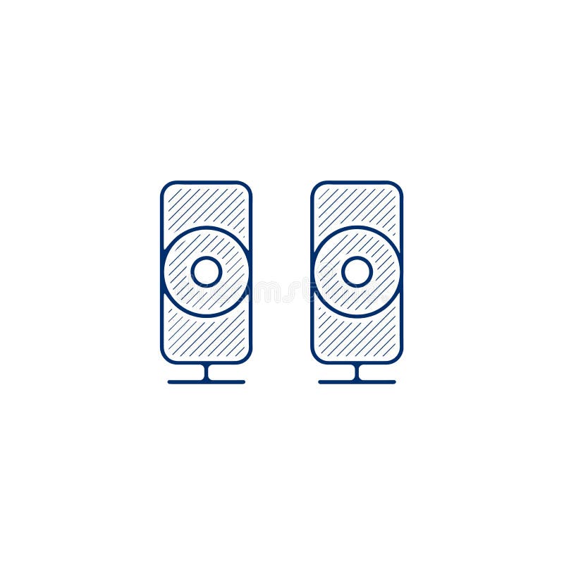 Speakers Line Icon. Speakers Linear Hand Drawn Pen Style Line Icon ...