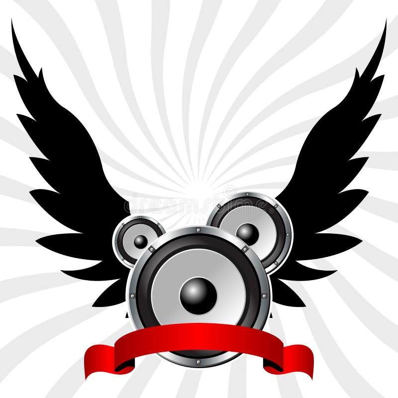 Grunge music background stock vector. Illustration of wings - 7882196