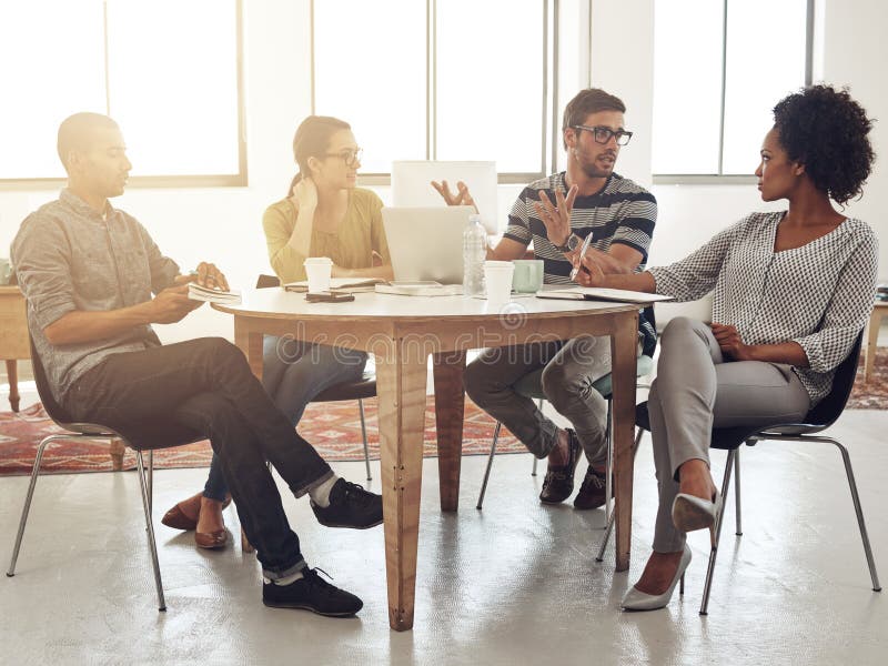 Speaking, Brainstorming or People in Meeting for Planning, Development ...