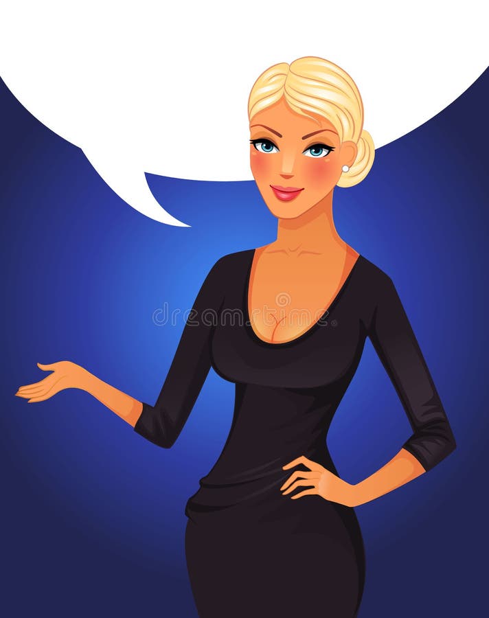 Speaking business woman stock vector. Illustration of hand - 32923888