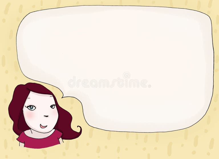 Speaking Girl Comic Empty Balloon Stock Illustration - Illustration of ...