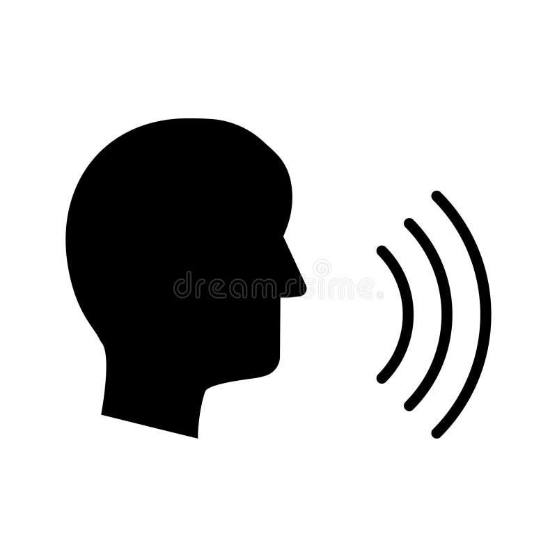 Speaking Head Icon. Voice Wave Symbol. Communication Profile Vector ...