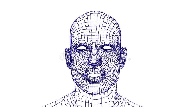 Talking Mesh Head. Grid Head Conversation Stock Footage - Video of talk ...