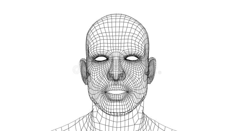Speaking Human Head. Talking Mesh Head Stock Footage - Video of grid ...