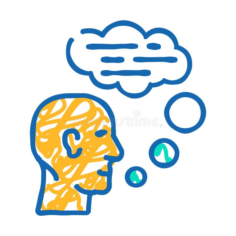 Speaking Human Icon Doodle Illustration Stock Vector - Illustration of ...