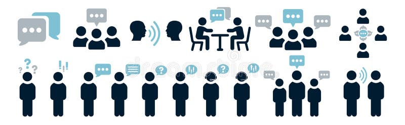 Speaking Icon Set. Communication Icons Collection Stock Vector ...