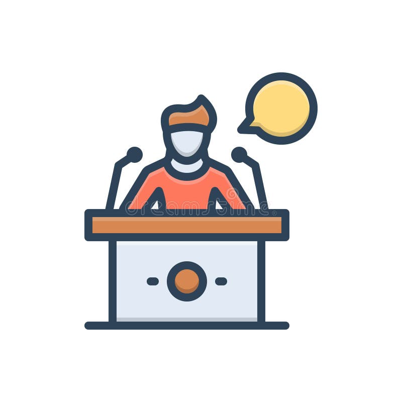 Color Illustration Icon for Speaking, Speaker and Conference Stock ...