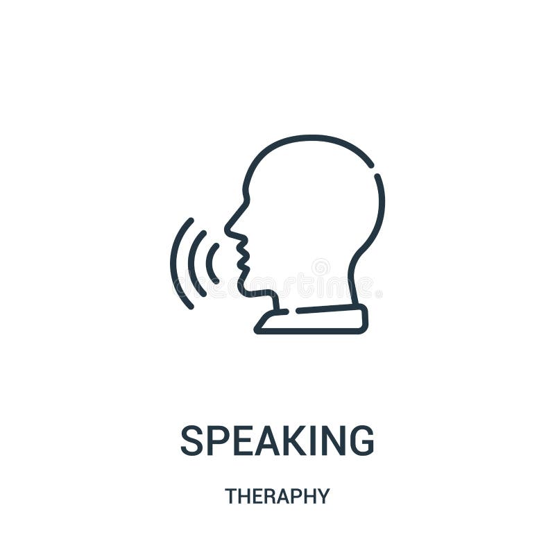 Speaking Icon Vector from Theraphy Collection. Thin Line Speaking ...
