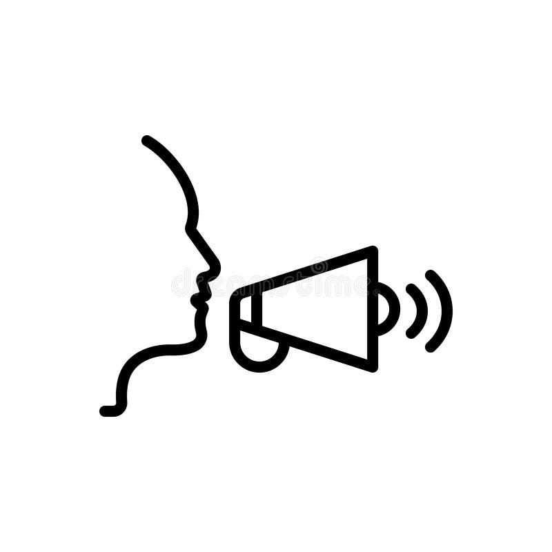 Black Line Icon for Speaking, Verbal and Spoken Stock Vector ...