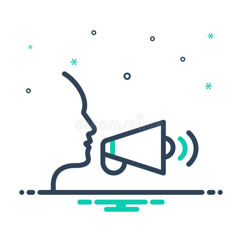 Mix Icon for Speaking, Verbal and Spoken Stock Vector - Illustration of ...