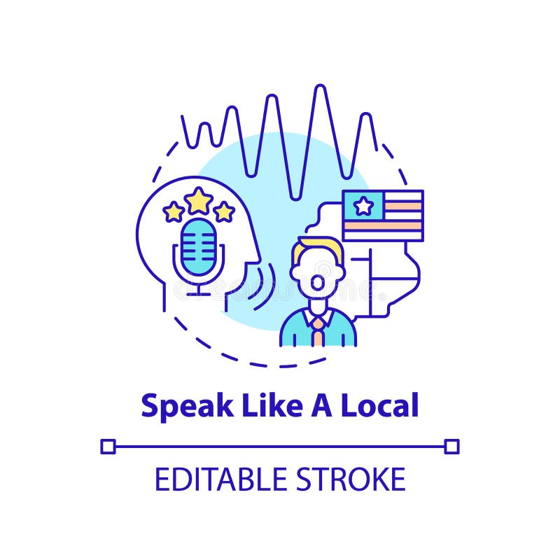 Speaking Like Local Concept Icon Stock Vector - Illustration of vector ...