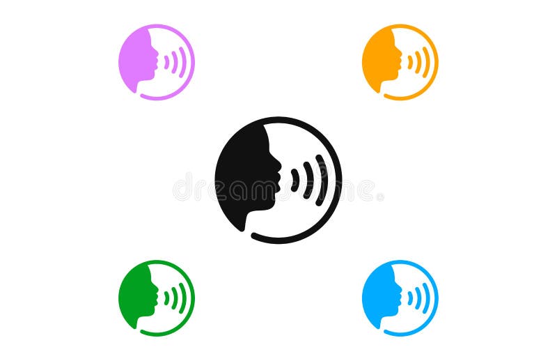 Speaking Logo Speech Icons Set Stock Vector - Illustration of company ...