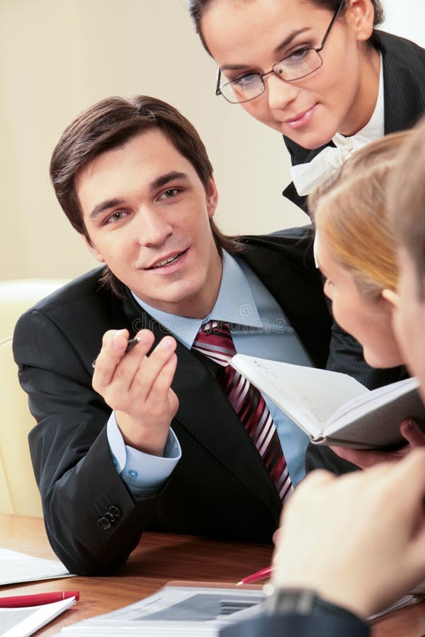 Speaking man stock photo. Image of partner, businesswoman - 8147196