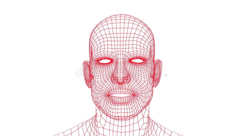 Speaking Man with Mesh Texture. Transparent Background. Stock Footage ...