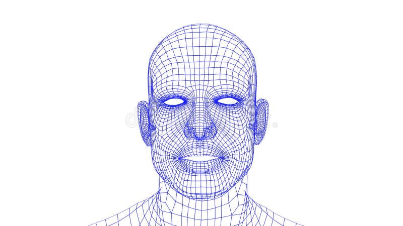 Speaking Man with Mesh Texture. Transparent Background. Stock Footage ...