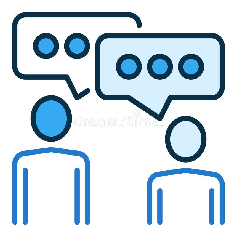 Speaking People Vector Talk Concept Blue Modern Icon or Symbol Stock Illustration - Illustration ...