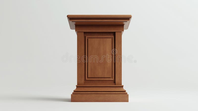 A Speaking Podium on a White Background, a Political Debate Setting ...