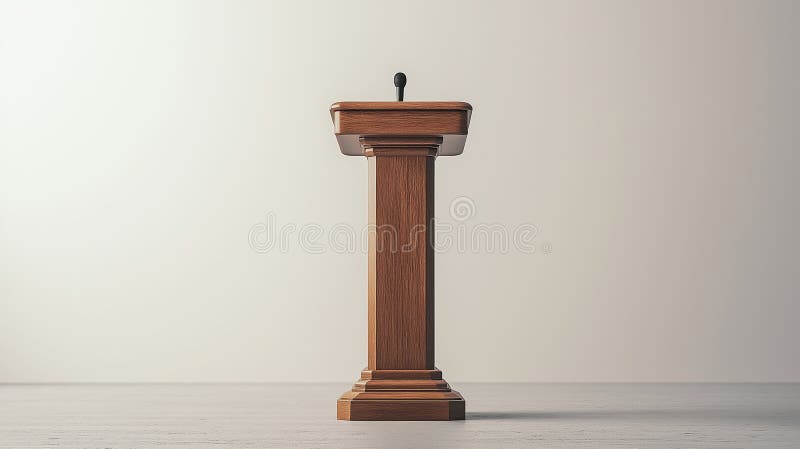 A Speaking Podium on a White Background, a Political Debate Setting ...