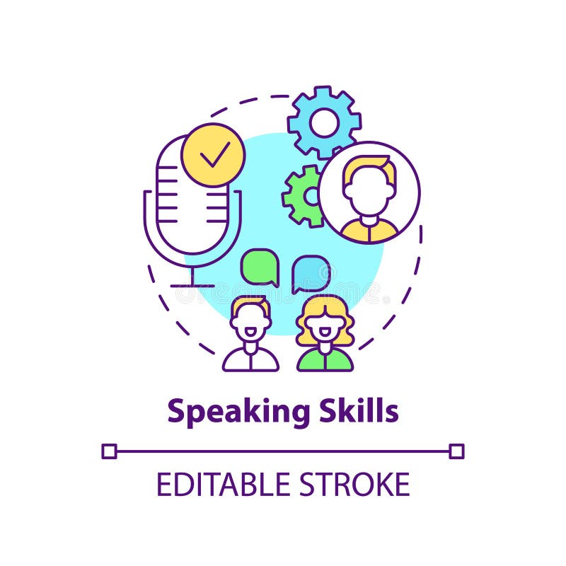 Speaking Skills Concept Icon Stock Vector - Illustration of notion ...