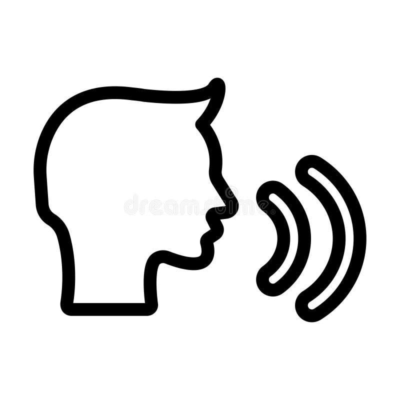 Speaking Vector Thick Line Icon for Personal and Commercial Use Stock ...