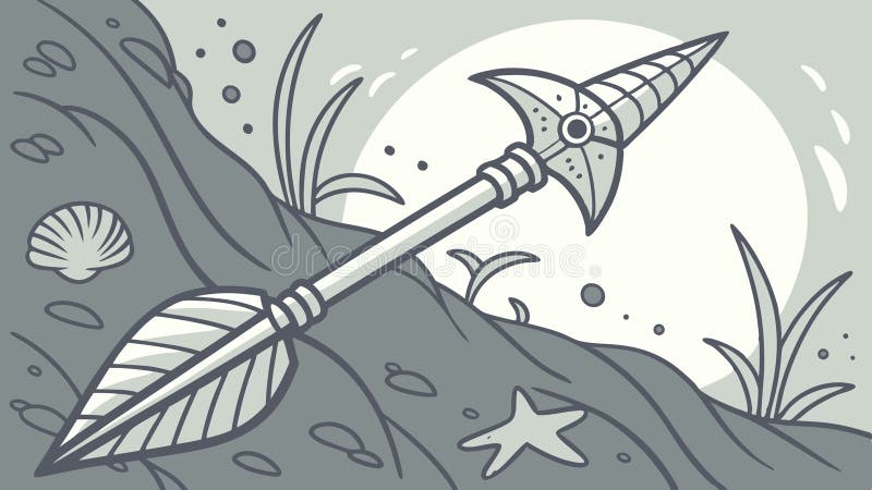 Spear and Arrow in a Dynamic Ocean Wave, Vector Design Generative AI ...