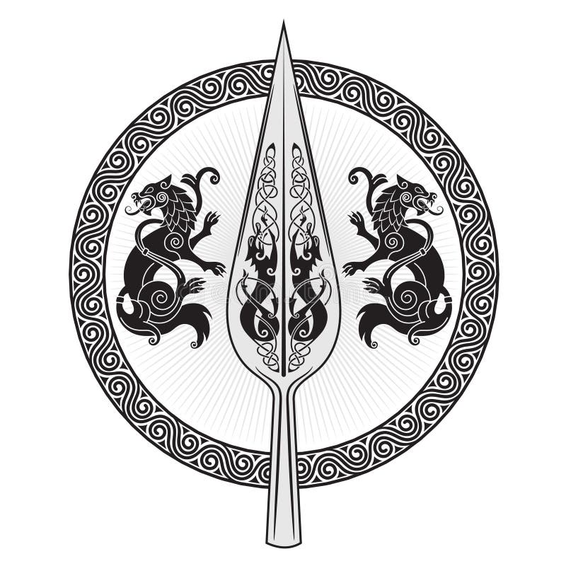 Two Wolves of Odin - Geri and Freki, Scandinavian and Celtic Style ...